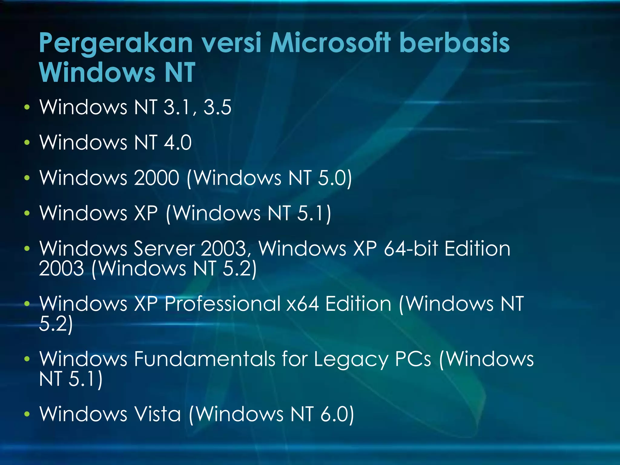 Jenis-jenis sistem operasi windows | PPTX