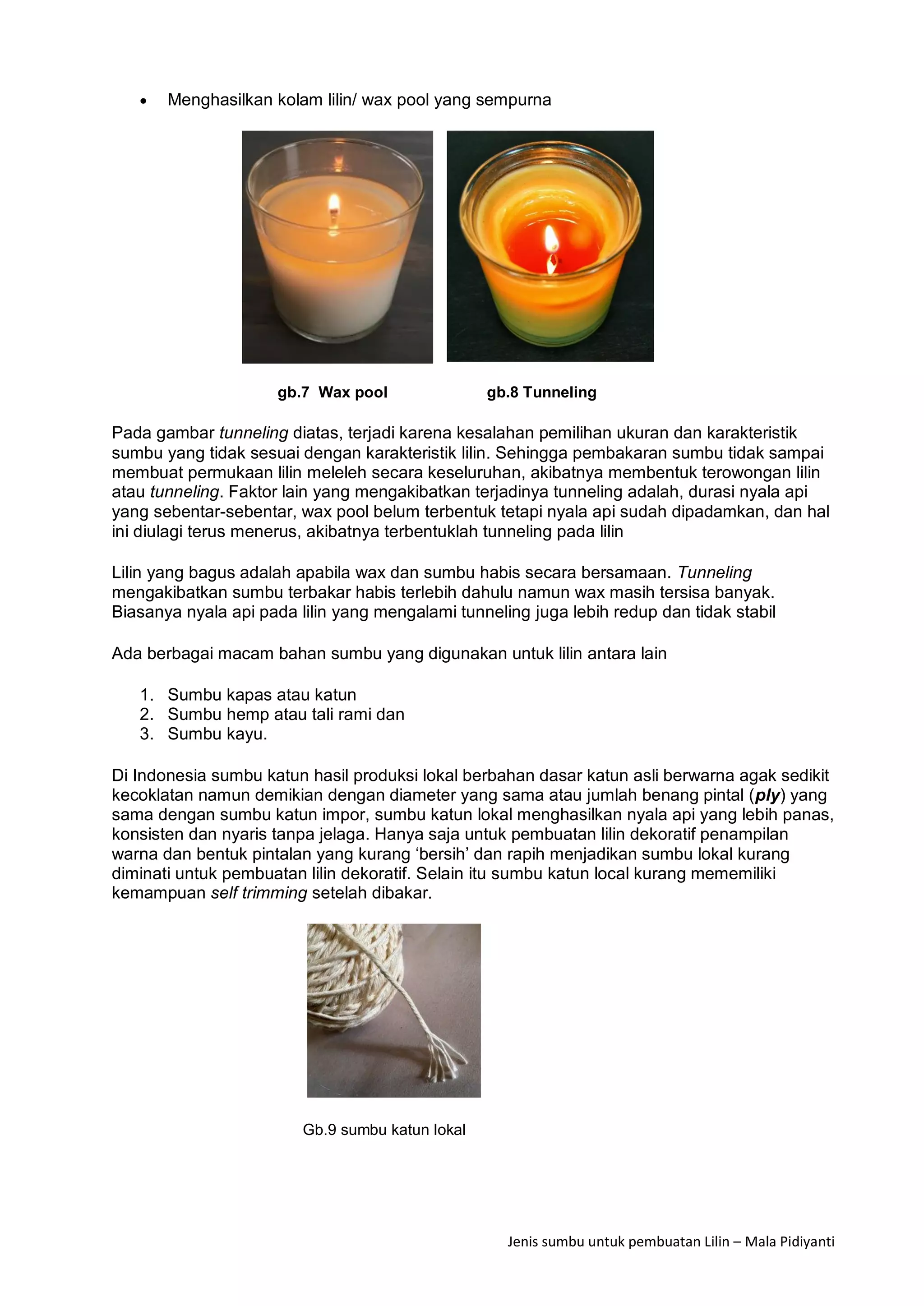 Sumbu dan proses pembakaran lilin | PDF