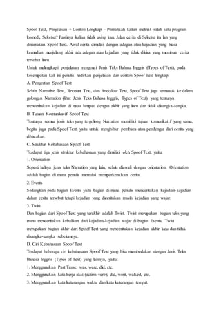 Jenis jenis teks bahasa inggris | DOCX