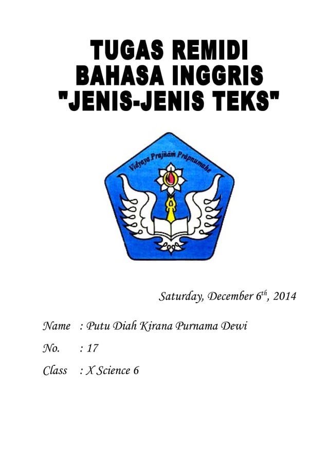 Jenis jenis teks dalam bahasa inggris | DOC