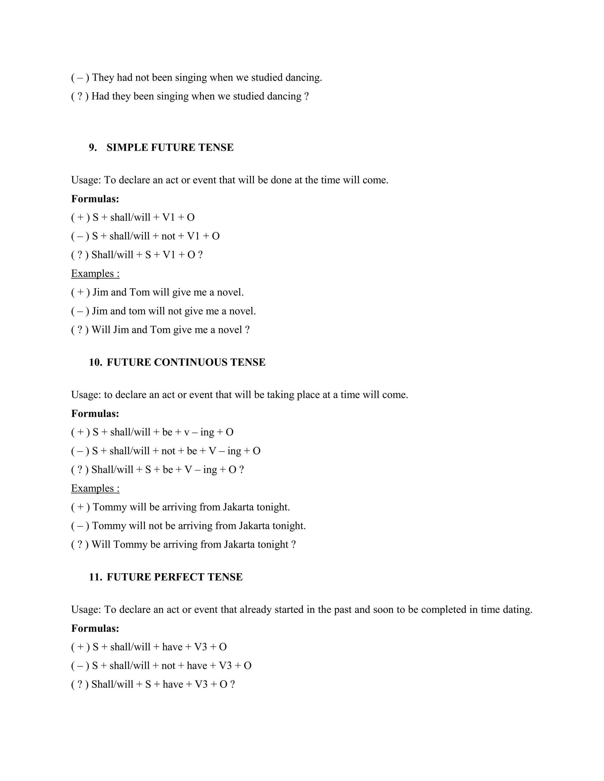 Jenis jenis tenses | DOCX
