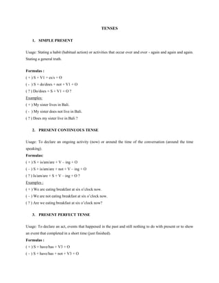 Jenis jenis tenses | DOCX
