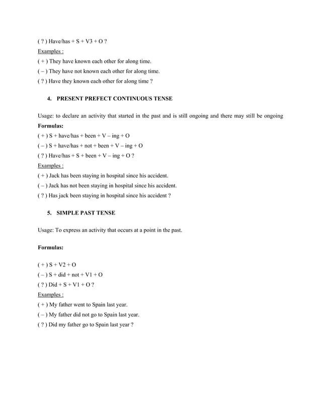 Jenis jenis tenses | PDF