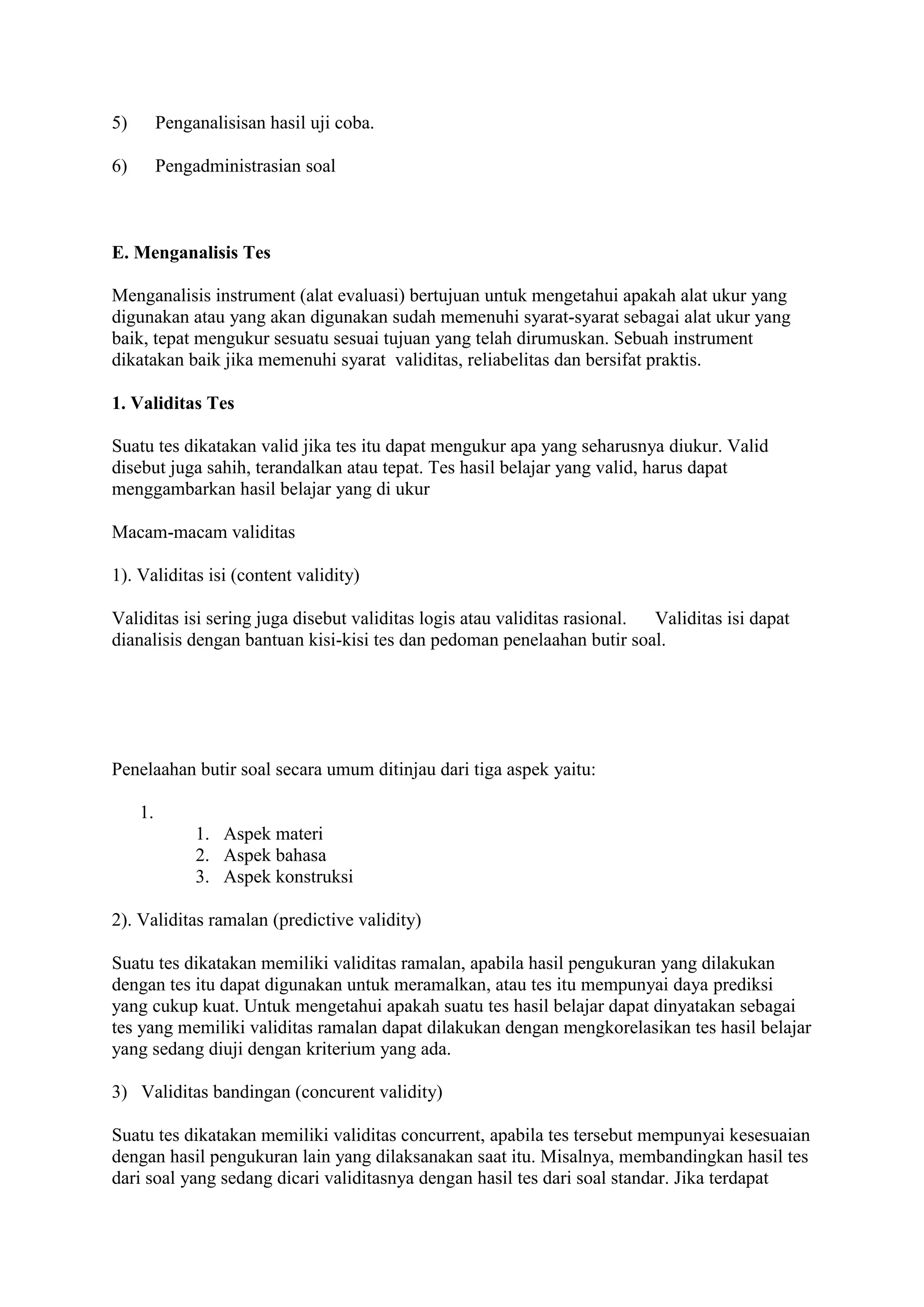 Jenis jenis tes | DOCX