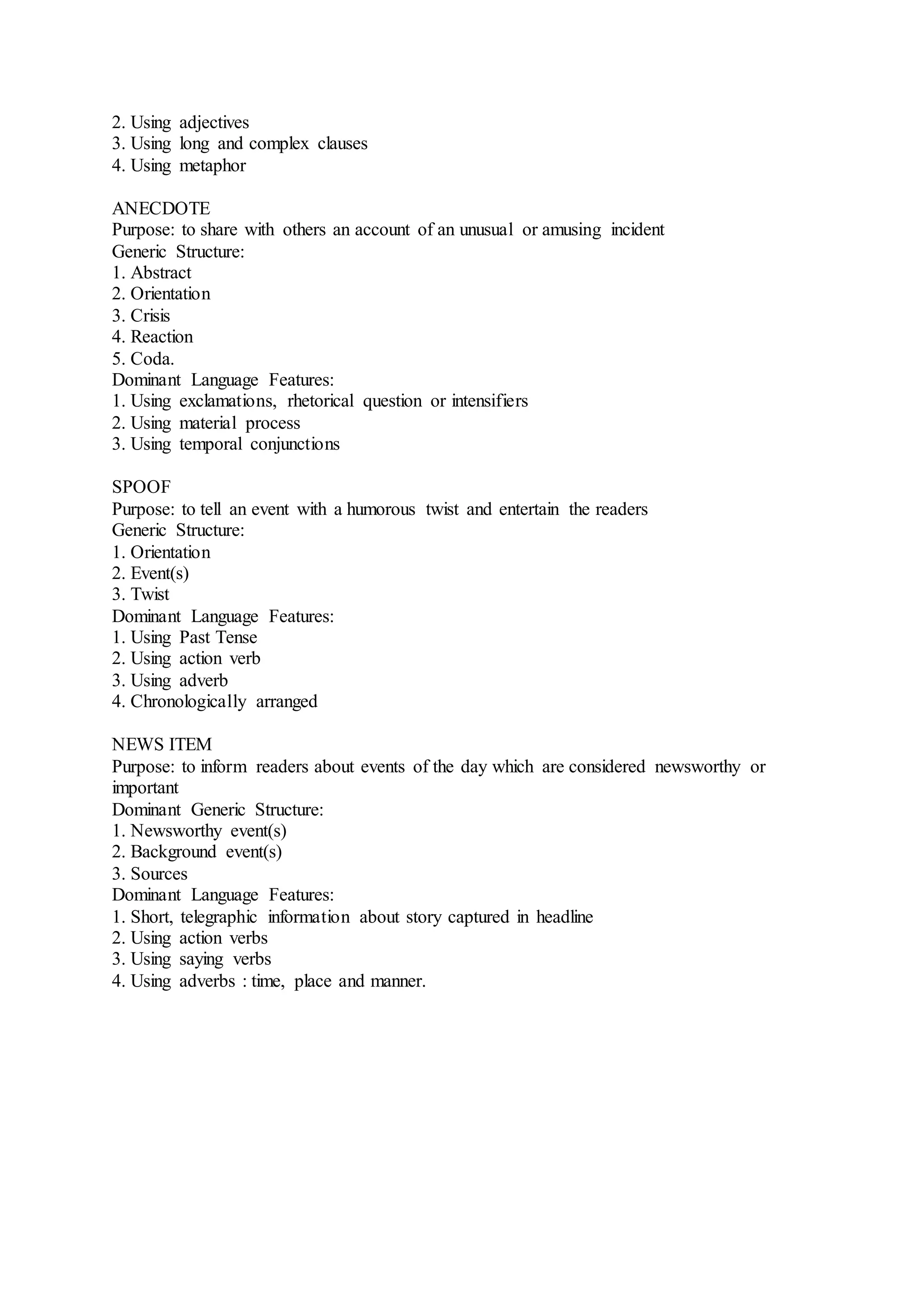 Jenis jenis text dalam bahasa inggris | DOCX | Programming Languages ...