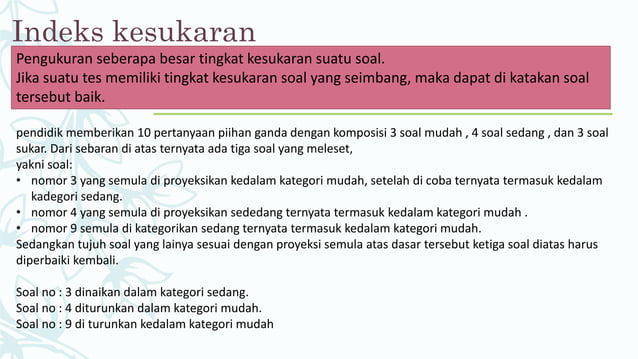 Evaluasi Pembelajaran (EP) - Jenis jenis validitas dan reliabilitas | PPTX