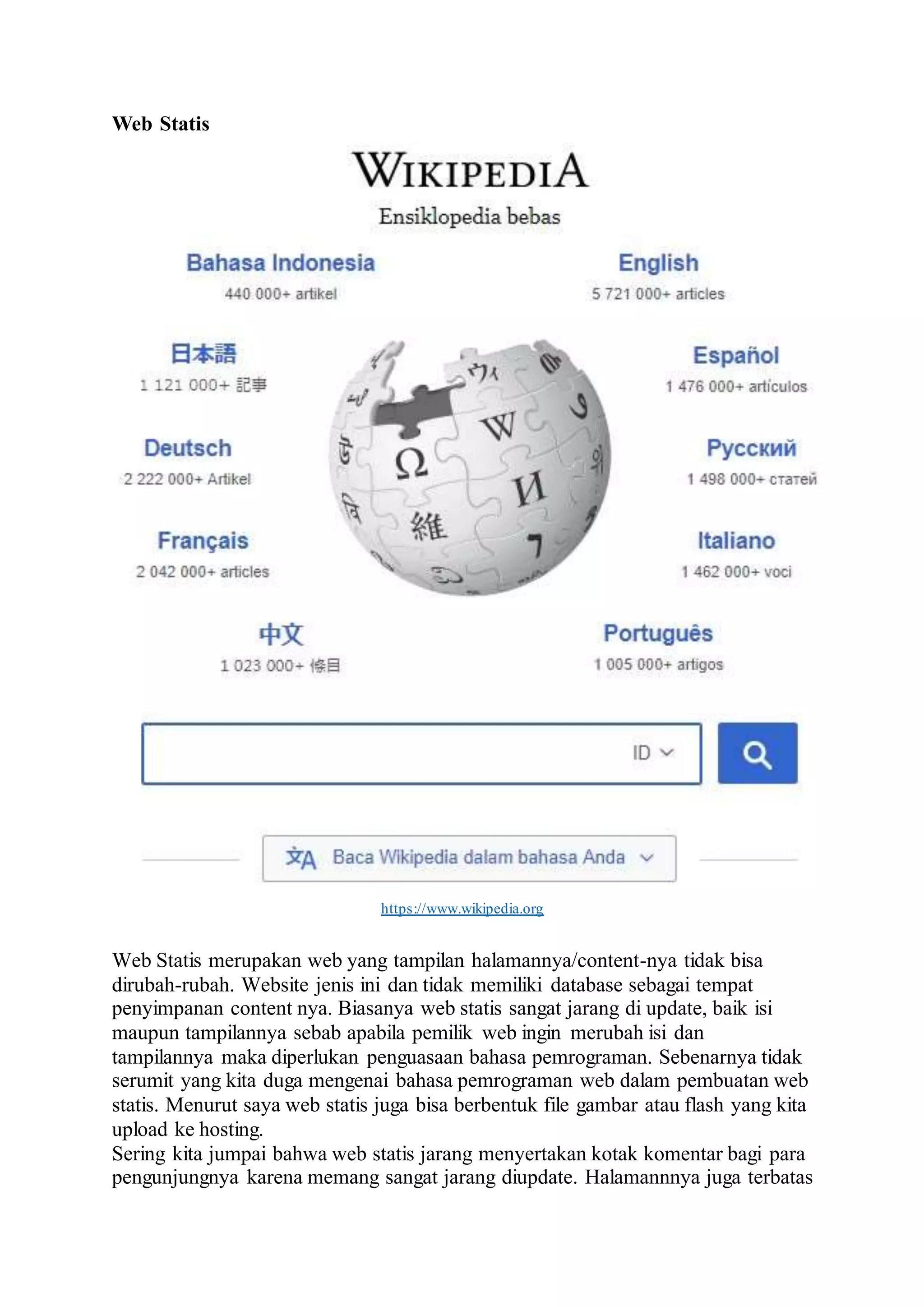 Jenis jenis web dan fungsinya | DOCX