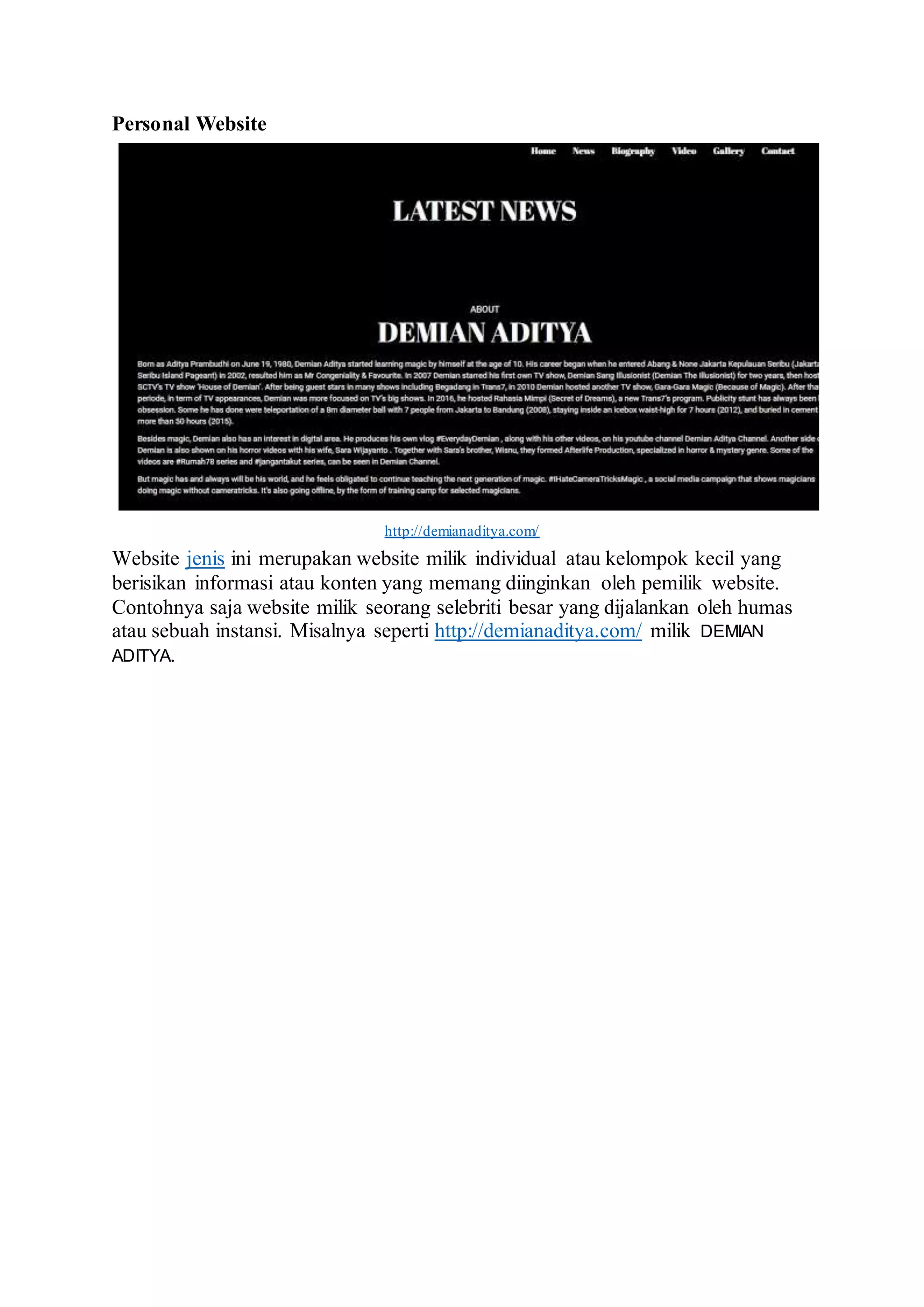 Jenis jenis web dan fungsinya | DOCX