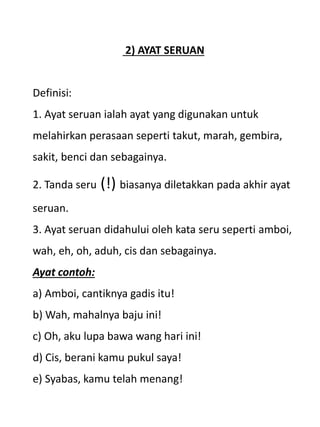 Jenis-jenis ayat bahasa melayu | PPTX