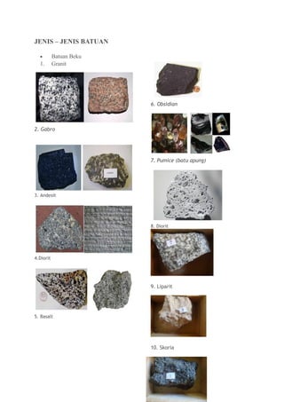 Jenis batuan | DOC