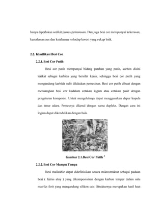 Jenis besi cor dan kandungan nya | PDF