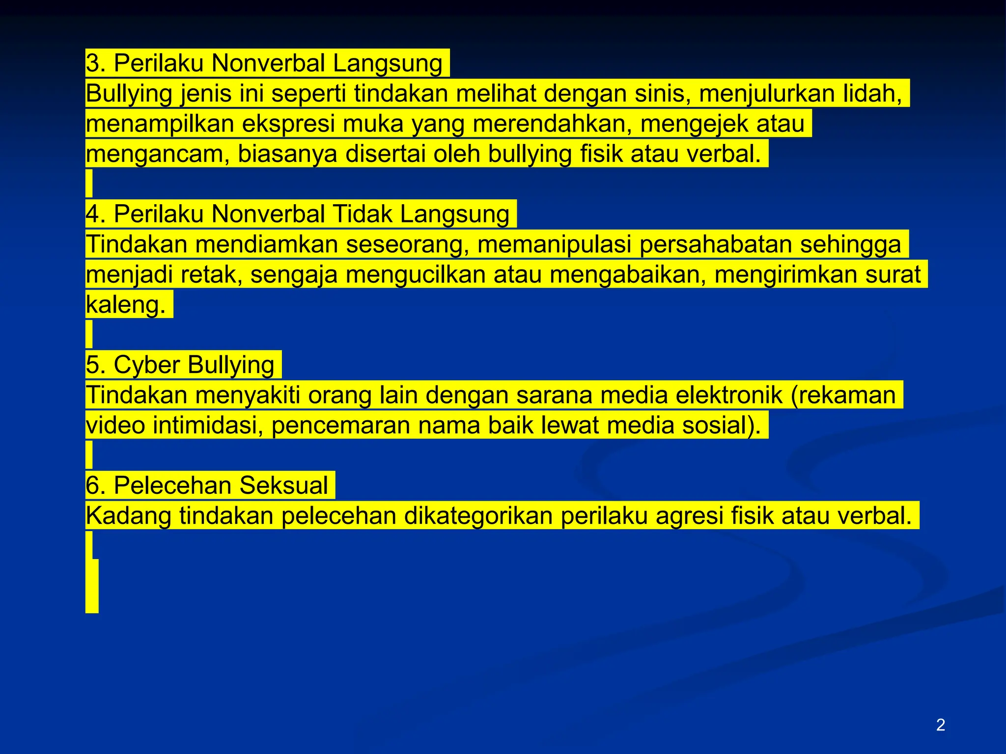 Jenis Bullying SEBAGAI BAHAN SOSIALISASI BAGI ANAK ANAK SEKOLAH.ppt