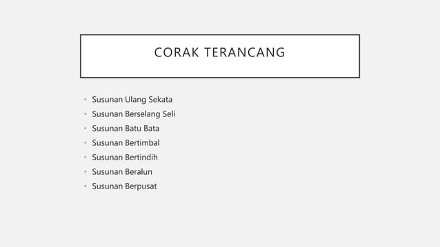Jenis corak terancang | PPTX