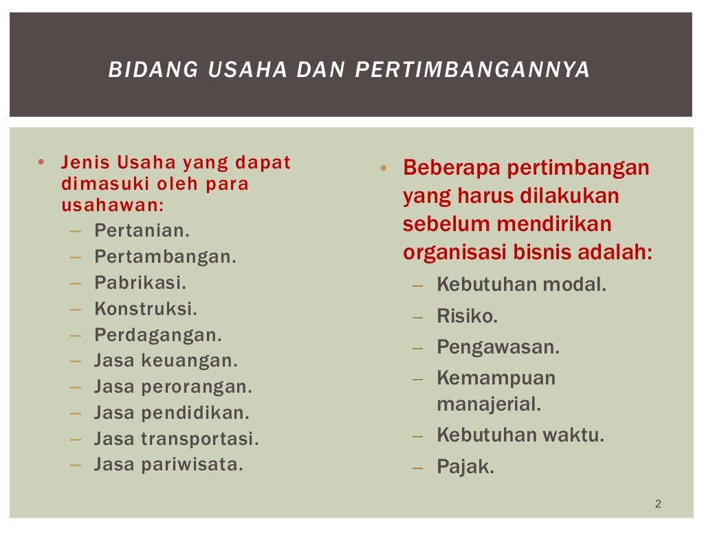 Jenis dan bentuk badan usaha Jenis dan bentuk badan usaha