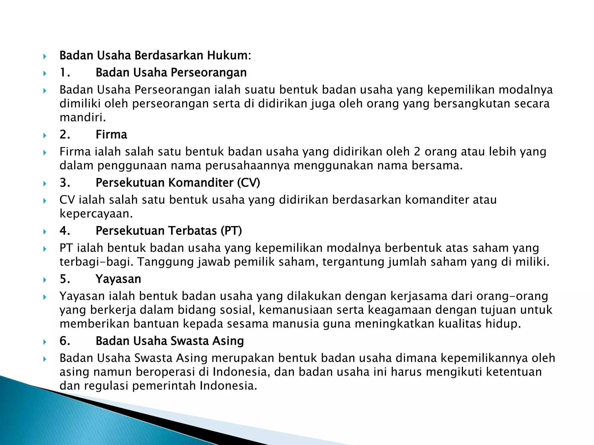 Jenis dan Bentuk Badan Usaha | PPTX