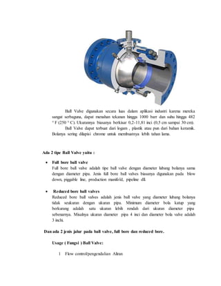 Jenis dan fungsi valve | DOCX