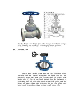 Jenis dan fungsi valve | DOCX