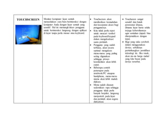 KINDS OF MONITOR AND THEIR CHARACTERISTICS (JENIS MONITOR DAN ...