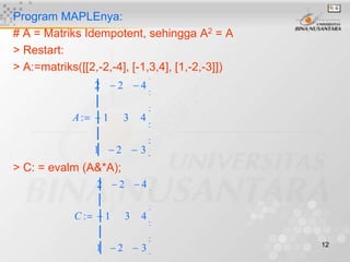 Jenis dan operasi matriks | PPT