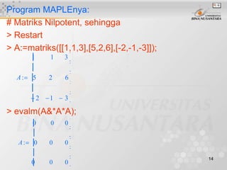 Jenis dan operasi matriks | PPT