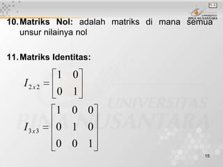 Jenis dan operasi matriks | PPT