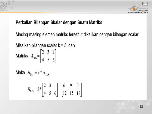 Jenis dan operasi matriks | PPT
