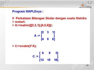Jenis dan operasi matriks | PPT