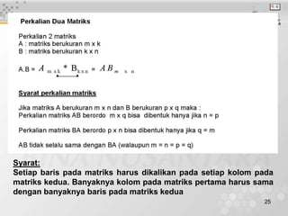 Jenis dan operasi matriks | PPT