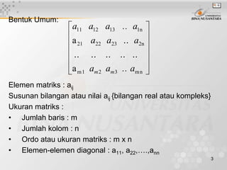 Jenis dan operasi matriks | PPT