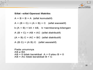 Jenis dan operasi matriks | PPT