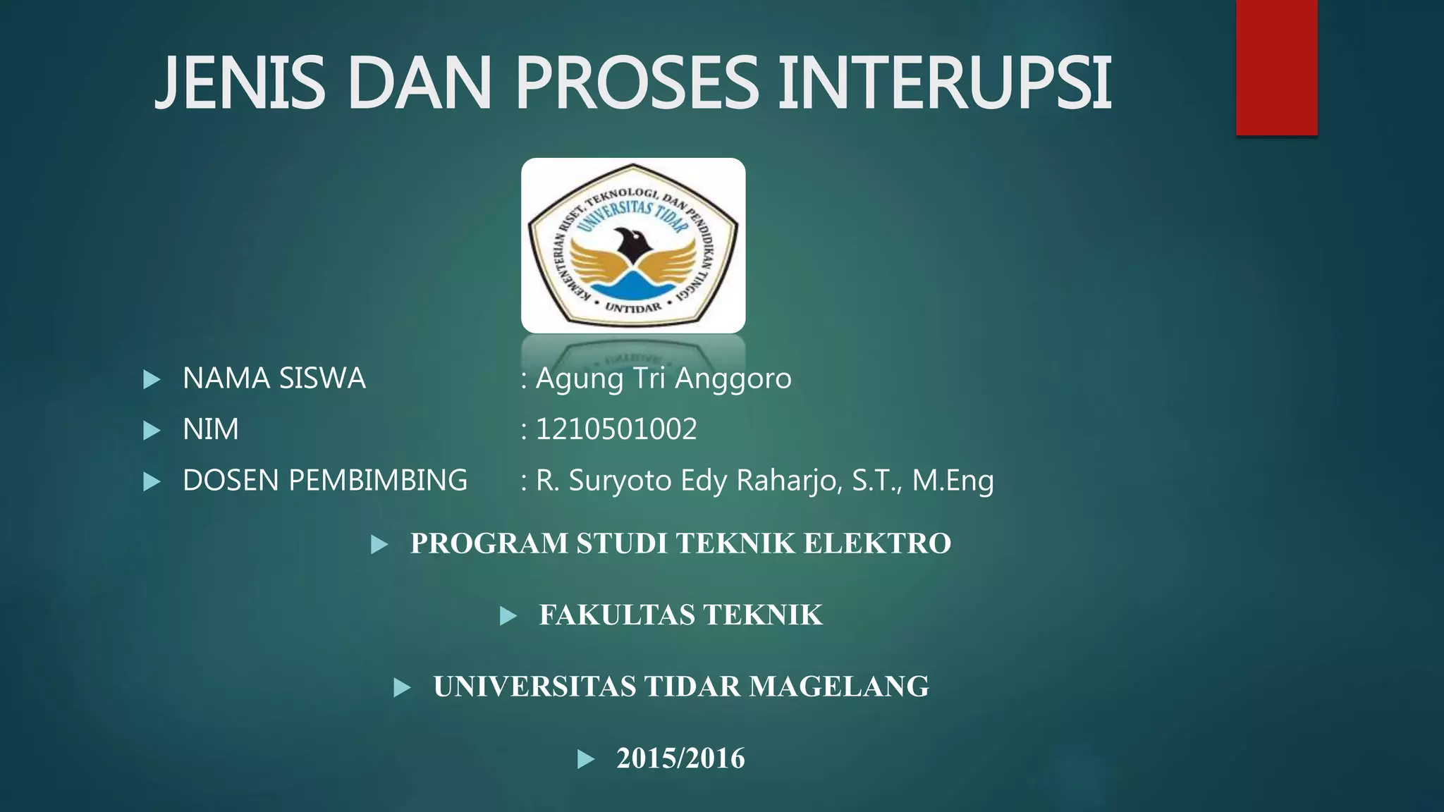 Jenis dan proses interupsi | PPTX