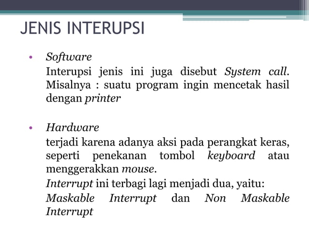 Jenis dan proses interupsi | PPT