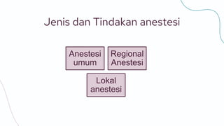 Jenis dan tindakan anestesi di ruang kamar operasi | PDF