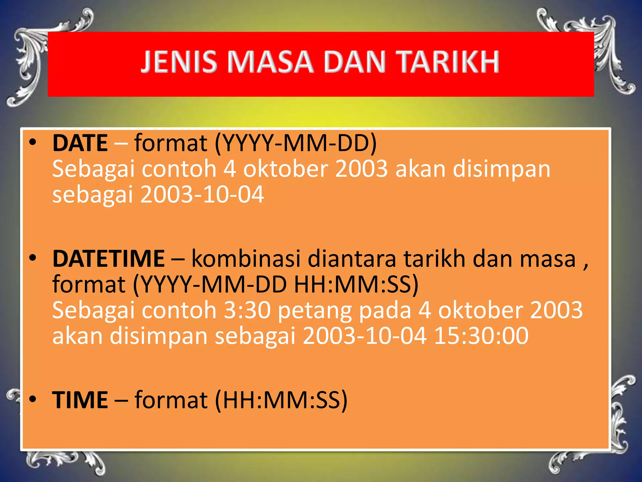 Jenis data mysql | PPTX