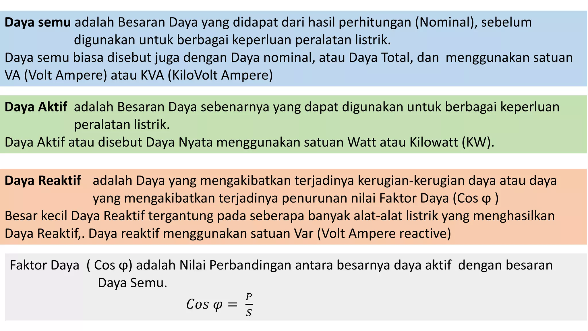 Jenis daya pada listrik ac dan pk atau hp | PPTX