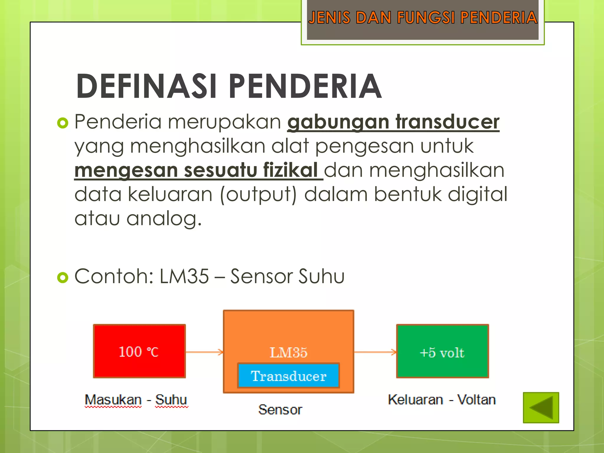 Jenis & fungsi sensor | PPTX