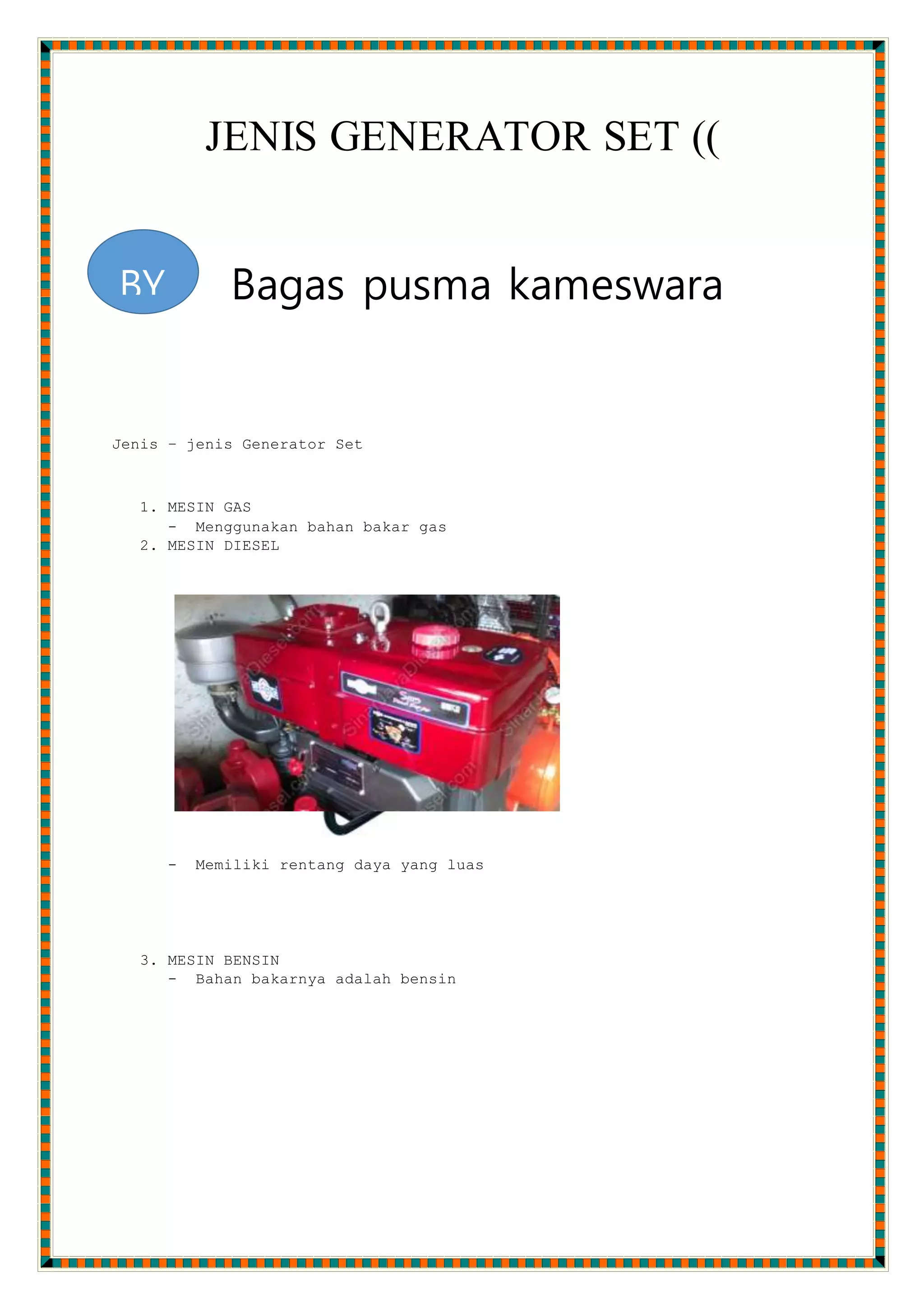 Jenis generator set | DOCX
