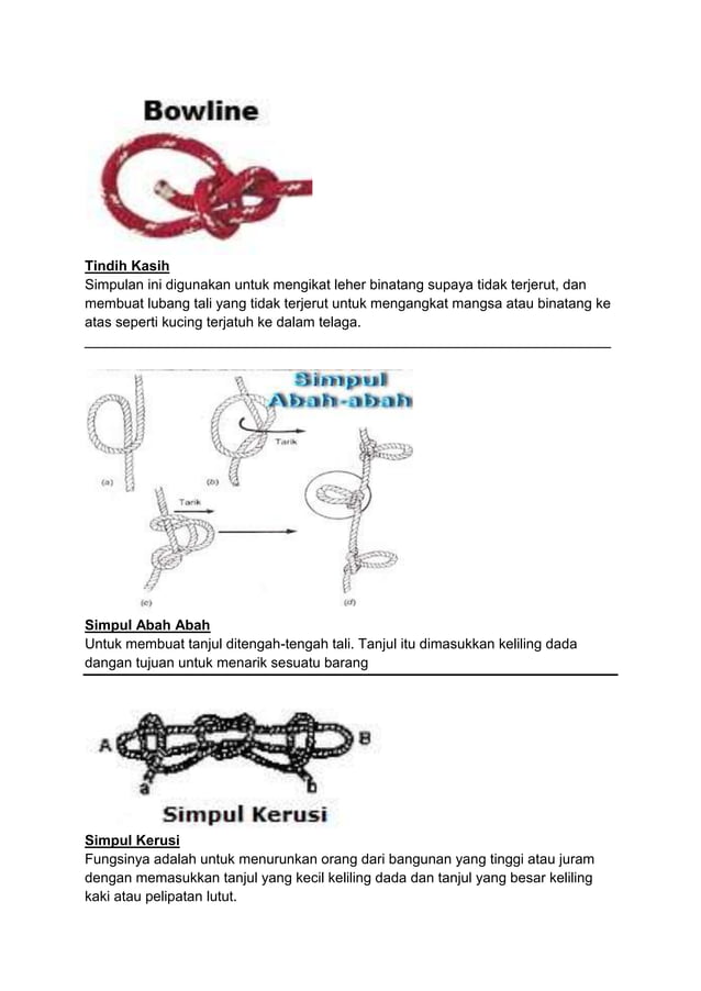 Jenis ikatan dan simpulan | DOCX