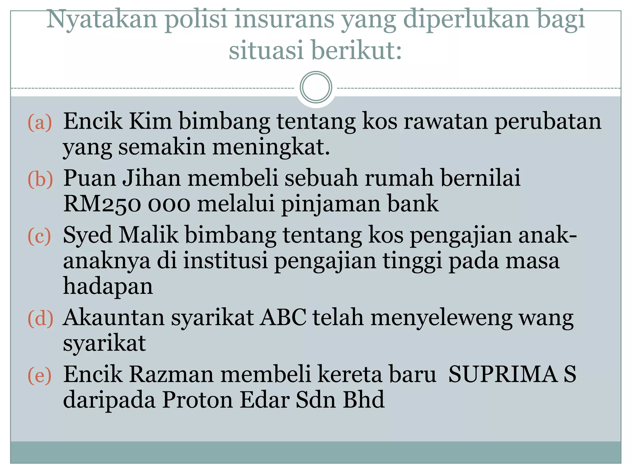 Perdagangan Tingkatan 5 (Jenis insurans) | PPTX