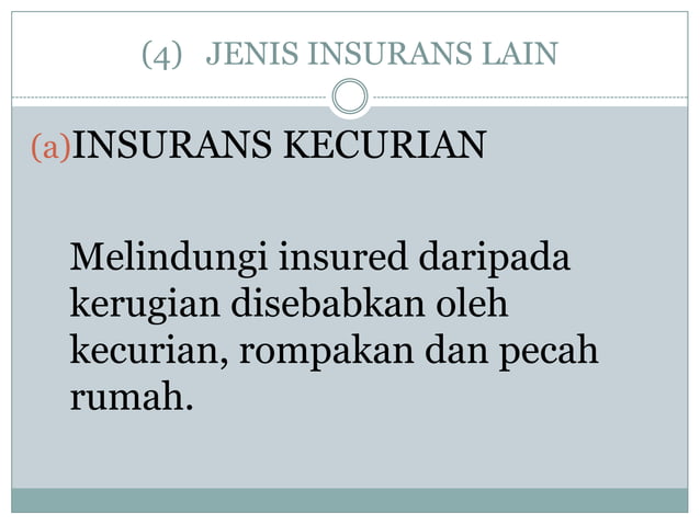 Perdagangan Tingkatan 5 (Jenis insurans) | PPTX
