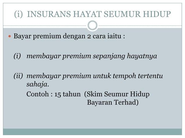 Perdagangan Tingkatan 5 (Jenis insurans) | PPTX