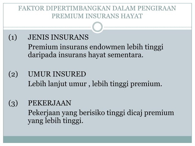 Perdagangan Tingkatan 5 (Jenis insurans) | PPTX