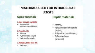 JENIS INTRAOCULAR LENS............................ | PPT
