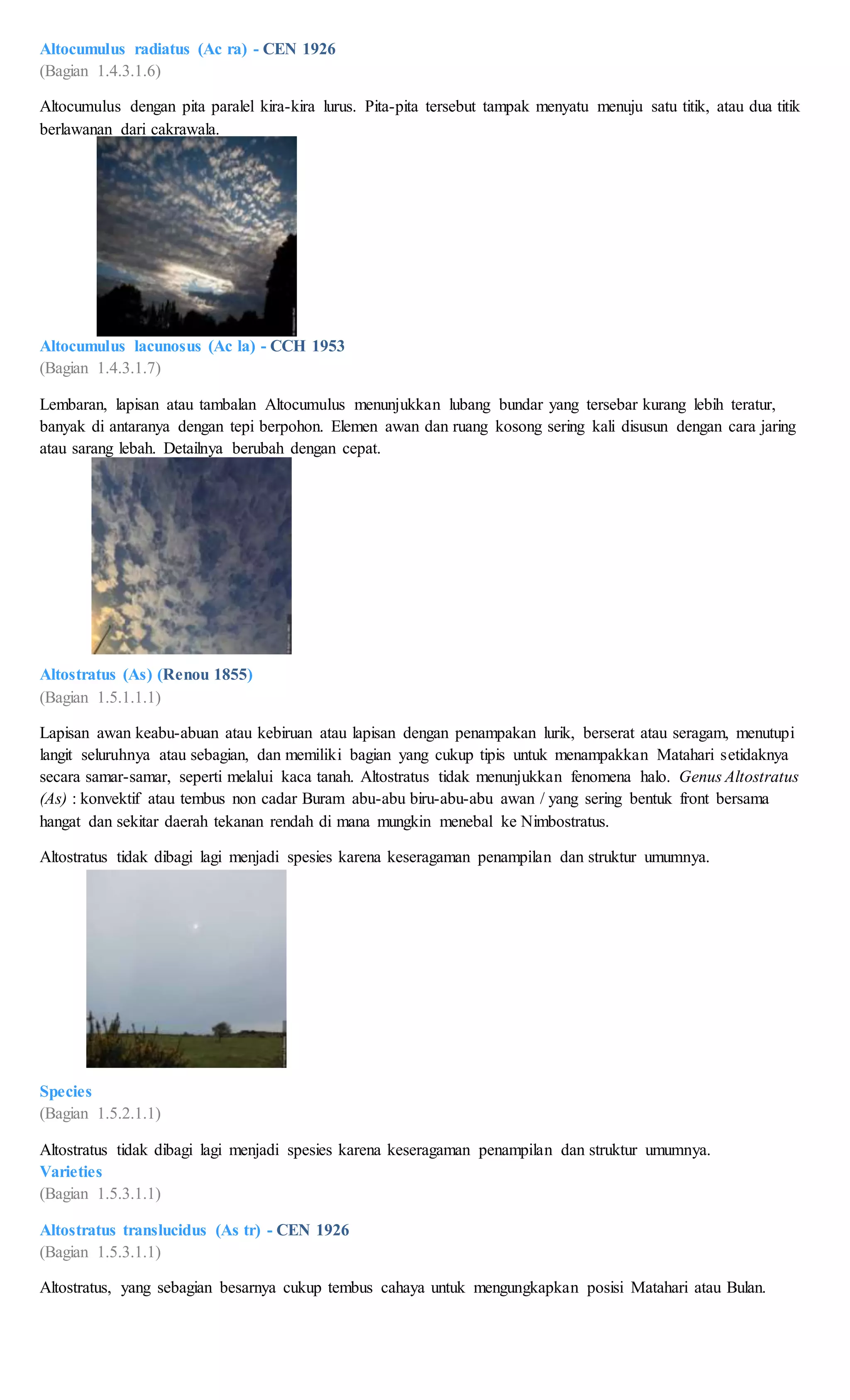 Jenis jenis awan lengkap | DOCX