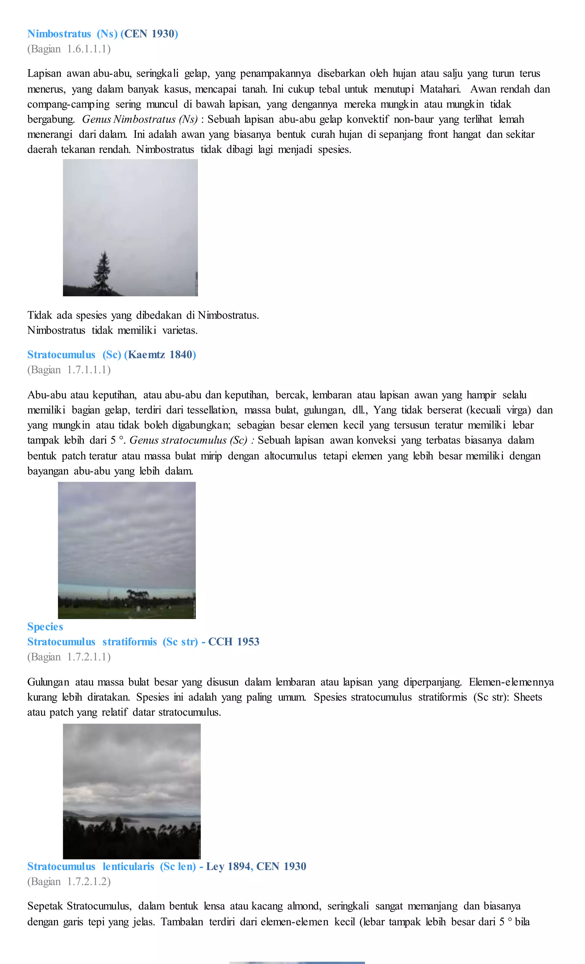 Jenis jenis awan lengkap | DOCX