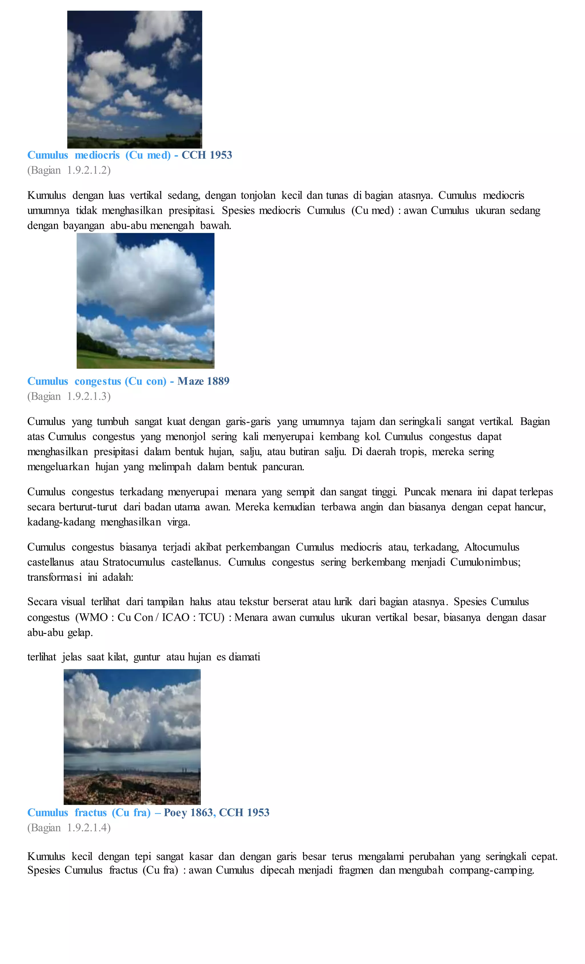 Jenis jenis awan lengkap | DOCX