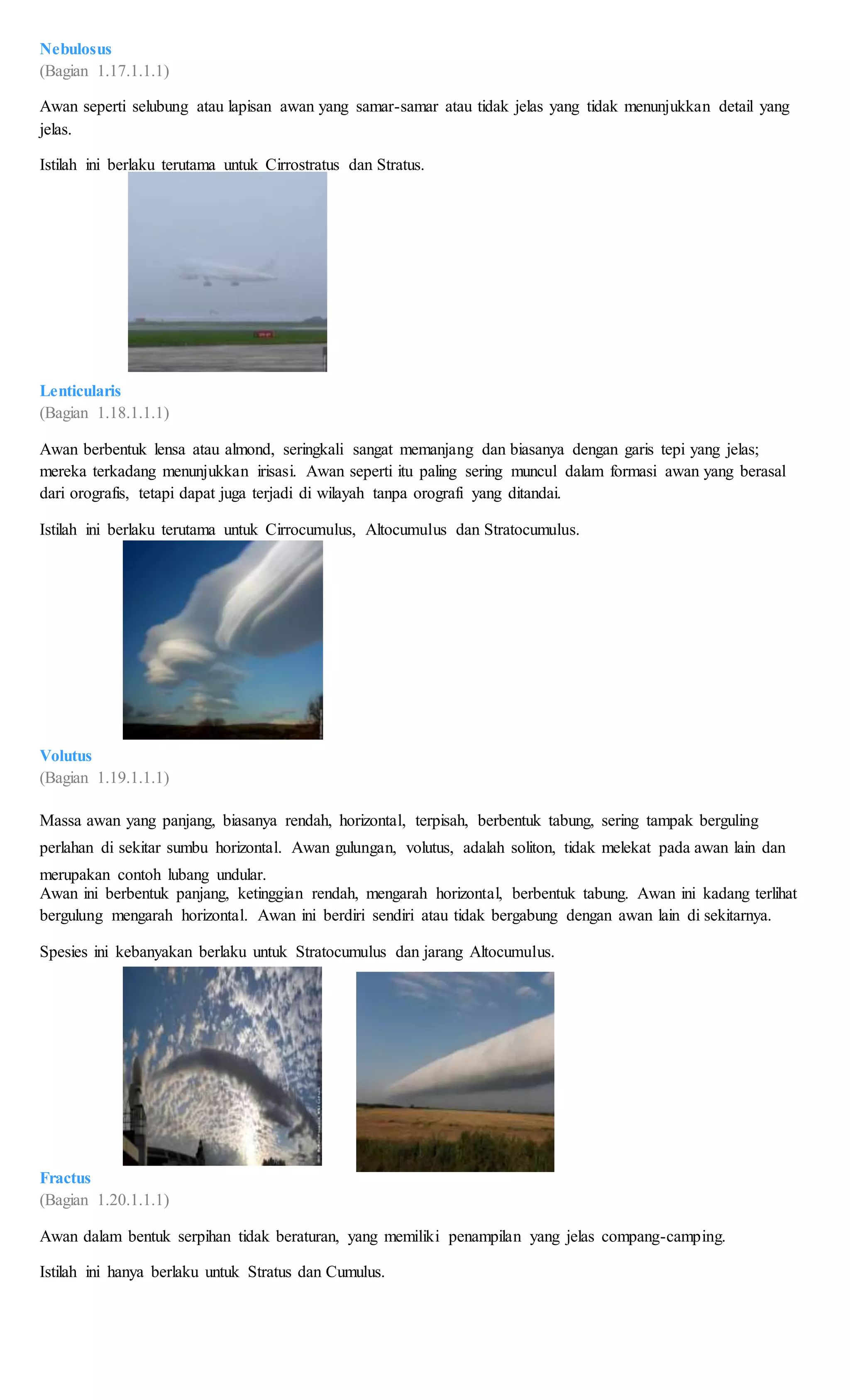 Jenis jenis awan lengkap | DOCX