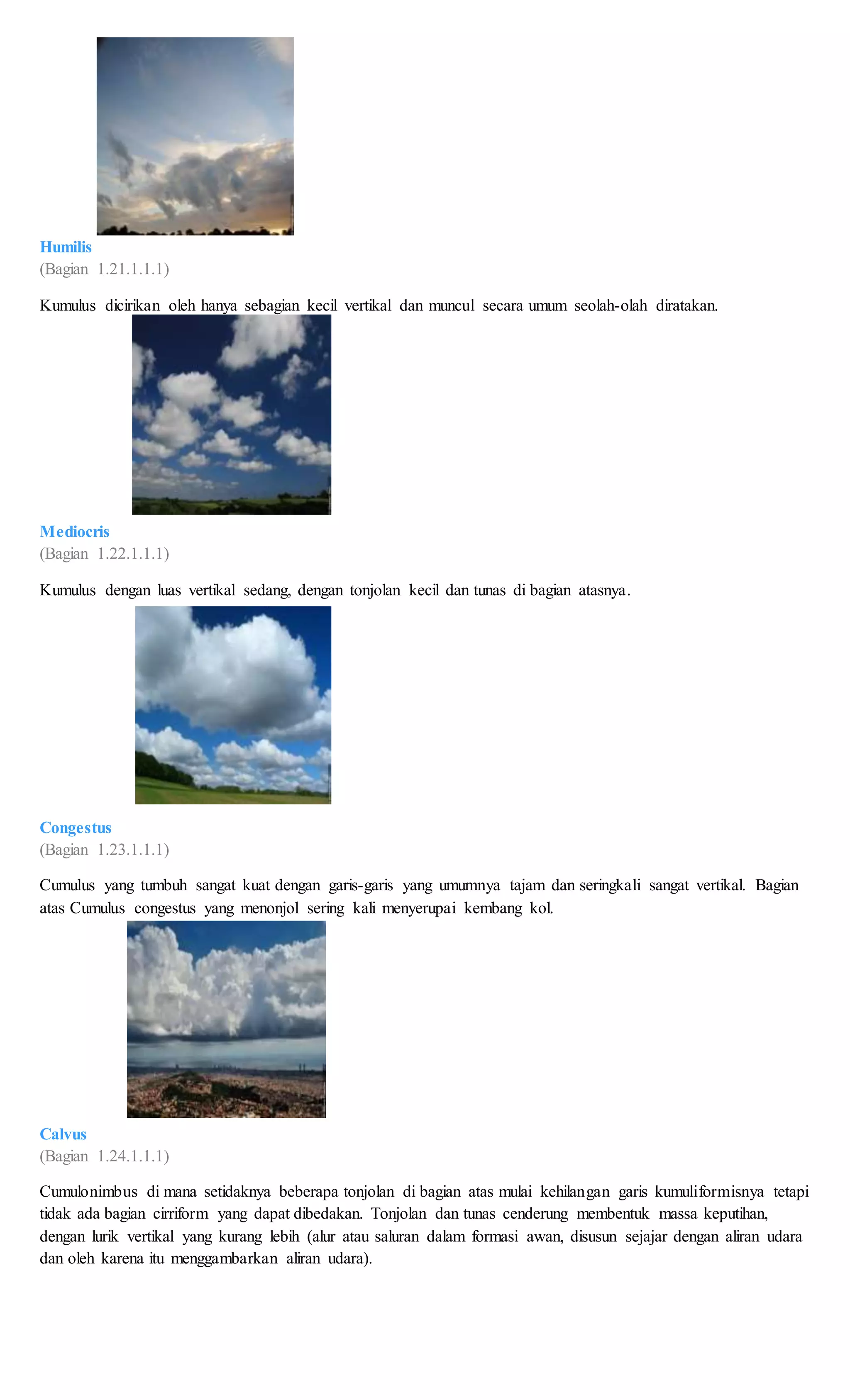 Jenis jenis awan lengkap | DOCX