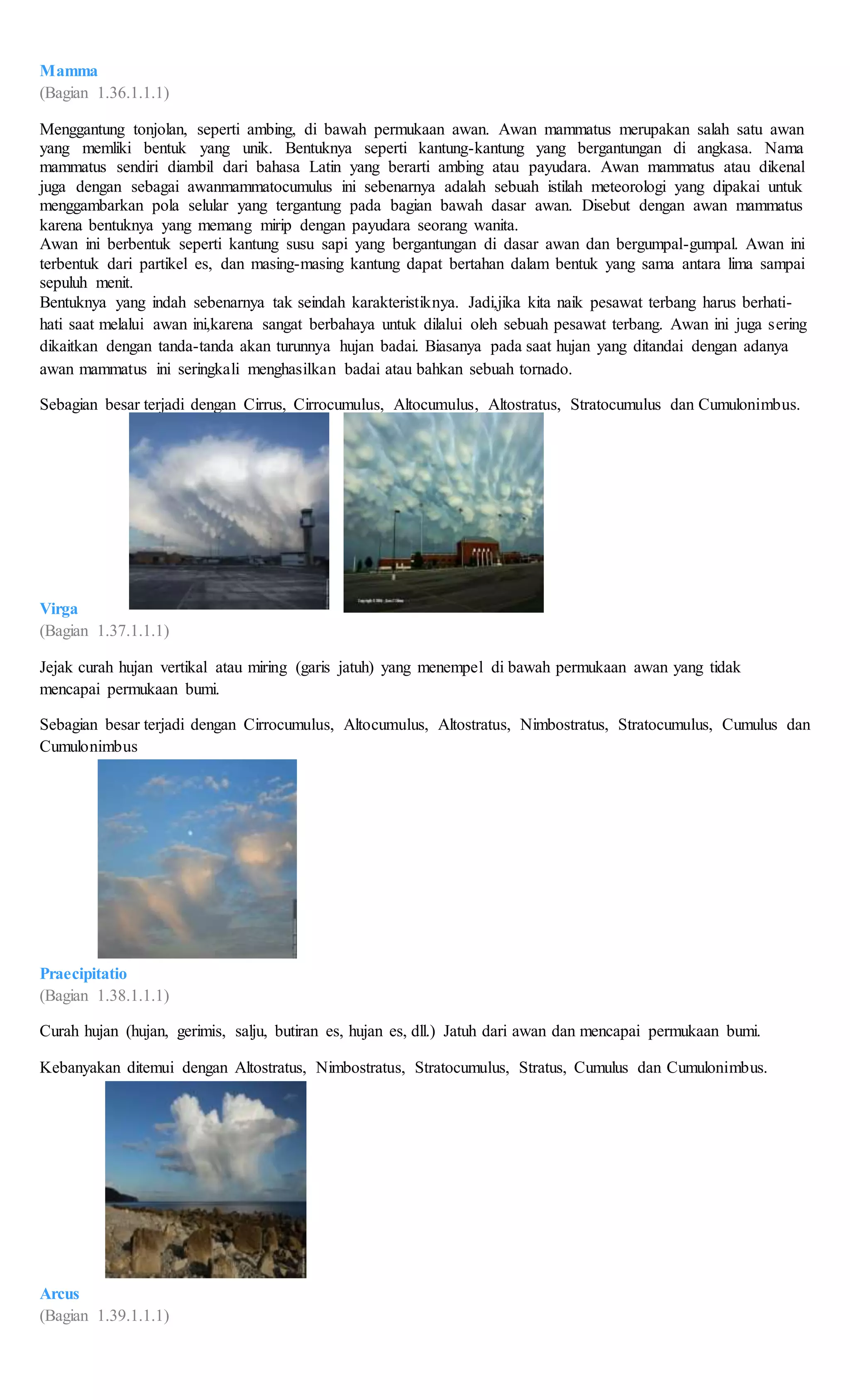 Jenis jenis awan lengkap | DOCX