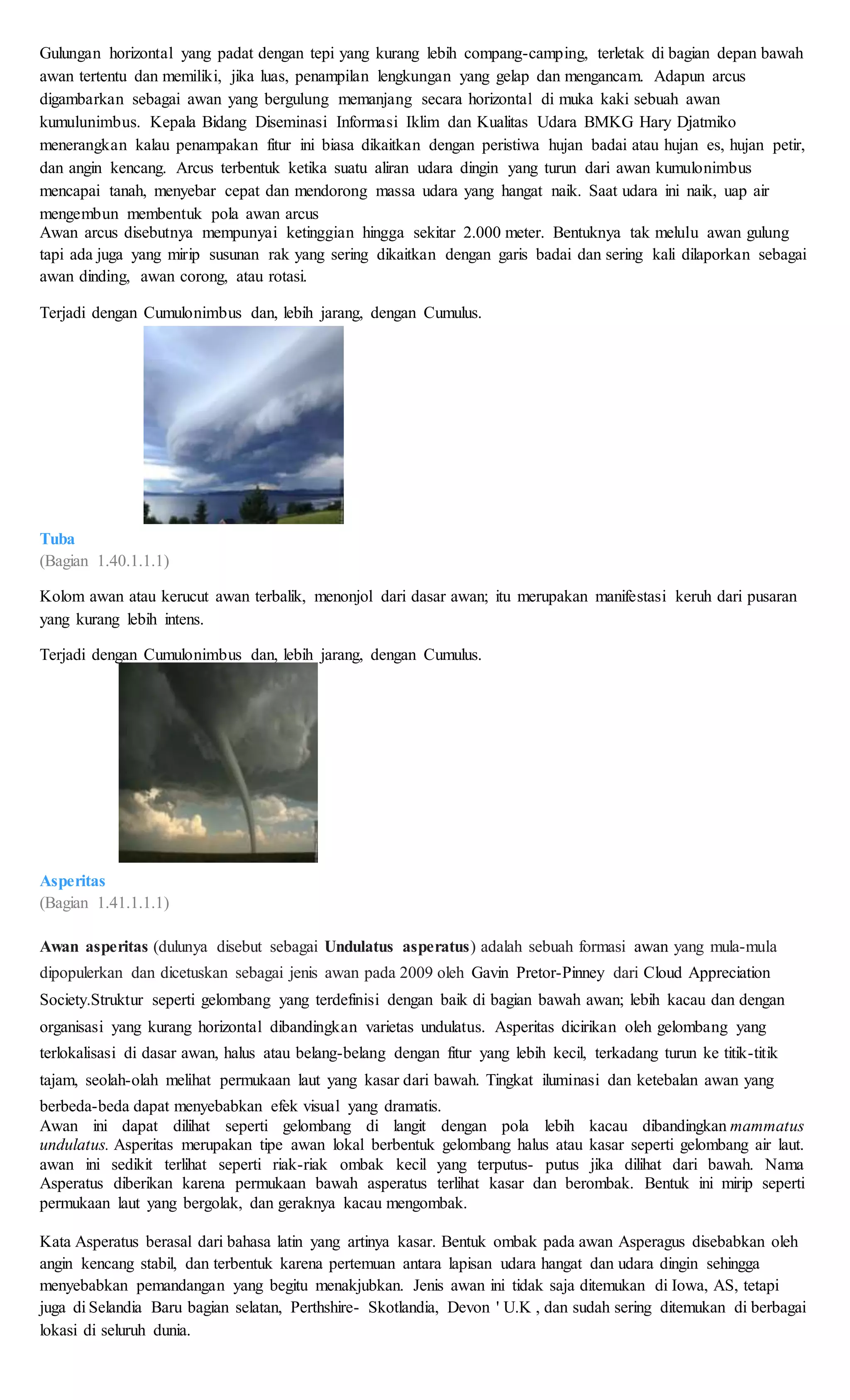 Jenis jenis awan lengkap | DOCX